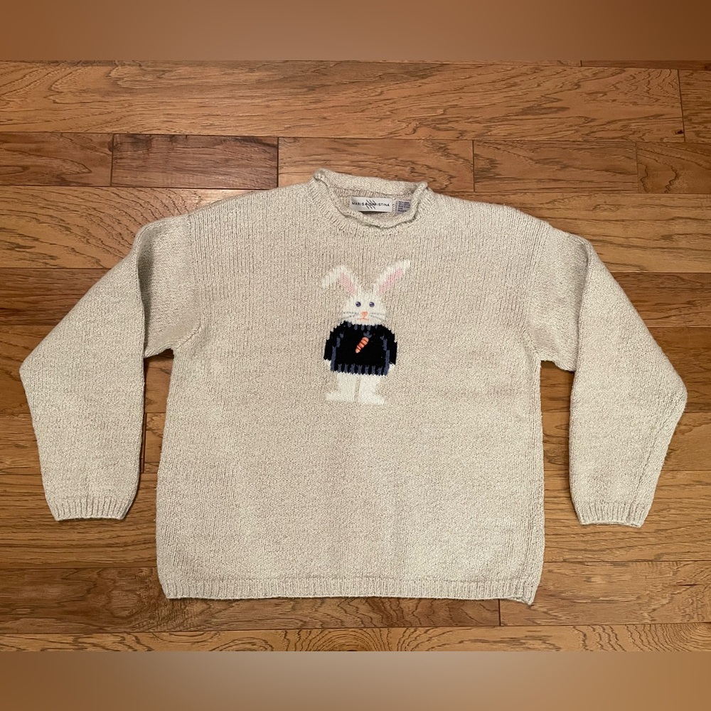 Marisa Christina Bunny Rabbit Sweater Oatmeal Linen C… - Gem